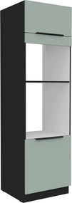 ARIA sc | vysoká skříňka 60 DPM-210 2F na vestavnou troubu a mikrovlnku | 60 cm | ANTI FINGERPRINT povrch | černá/aquamarine
