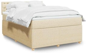 Box spring postel s matrací krémová 140x190 cm textil 3289770