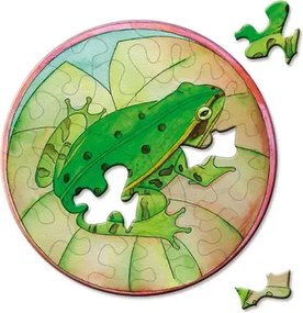 CURIOSI Kulaté puzzle Picoli: Stromová žába / 33 dílků / průměr 9 cm
