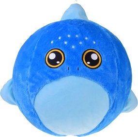 LEAN Toys Rostoucí skákací plyšový míč modrý žralok s pumpičkou 50 cm