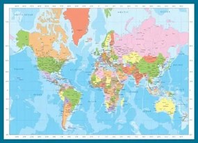 EUROGRAPHICS Puzzle Mapa světa / 1000 dílků / 67,6 x 48,9 cm