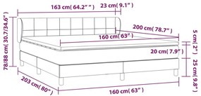 Box spring postel s matrací světle šedá 160 x 200 cm textil