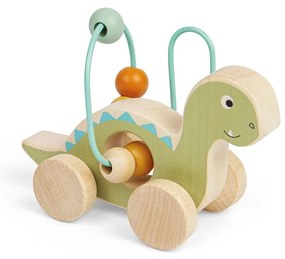 Bigjigs Toys Diplodokus na kolečkách s korálkovým labyrintem