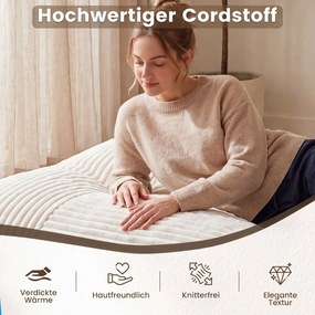 Costway Manšestrový sedací vak Obří sedací vak s odnímatelným potahem