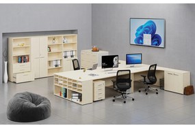 Kancelářská komoda ke stolu PRIMO WOOD, 740 x 600 x 420 mm, bříza