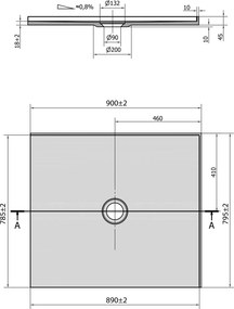 Polysan MIRAI 90 x 80 cm sprchová vanička obdélníková z litého mramoru 73168 pravá