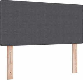 Postel s boxspringem s čelo Tmavě šedá a bílá 100 x 200 cm 3337500