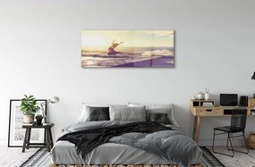 akrylový obraz Ženské jezero mraky 120x60 cm