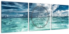 Obraz - Pohled pod mořskou hladinu (s hodinami) (90x30 cm)