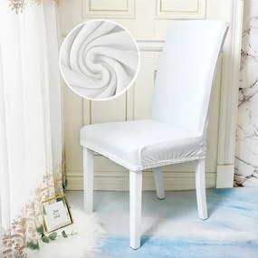 Sametové jednobarevné potahy na židle Varianta: matná, bílá