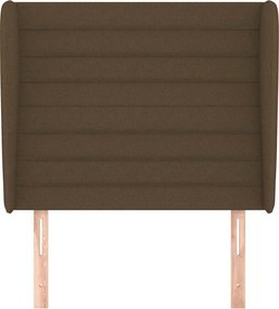 Čelo postele typu ušák tmavě hnědé 103x23x118/128 cm textil 3118089