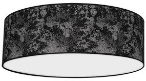 Stropní svítidlo Satino Round, 1x černé/stříbrné textilní stínítko, (bílé plexisklo), (fi 60 cm)
