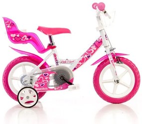 Dino Bikes Dětské kolo bílo-růžové 12