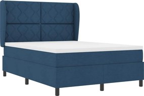 Postel s boxspringem s čelo Modrá 160 x 200 cm textil 3340640