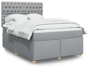 Box spring postel s matrací světle šedá 160 x 200 cm textil 3293638