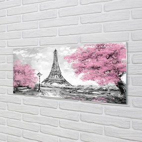 akrylový obraz Paris jarní strom 120x60 cm