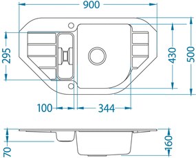 Granitový dřez Alveus NIAGARA 60 černá