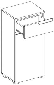 Koupelnová boční skříňka Spice, lesklá bílá