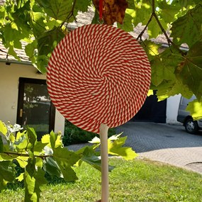 Velká vánoční ozdoba lízátko, 30 × 50 cm, k zavěšení, plast, IP44