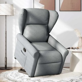 Zvedací polohovací křeslo světle šedé textil 3303374