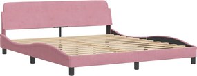 Rám postele bez matrace Hanko růžový 180x200 cm samet 3207866
