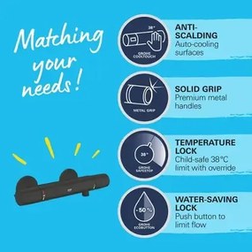 Grohe - Termostatická sprchová baterie, matná černá