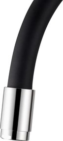 Invena Ligaria, vysoká dřezová baterie s elastickým ramenem, systém Eco Start, chromová-černá matná, INV-BZ-39-008-L