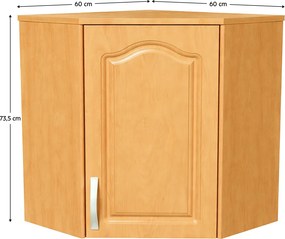 Horní skříňka, olše, pravá, LORA MDF NEW KLASIK W60 / 60