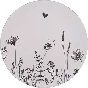 Béžový servírovací talíř s lučními květy Flora And Fauna - Ø 33*1 cm