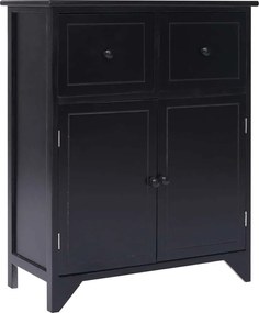 vidaXL Odkládací skříňka 60 x 30 x 75 cm dřevo pavlovnie [284105] Barva: Černá