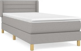 Box spring postel s matrací světle šedá 80 x 200 cm textil 3130305