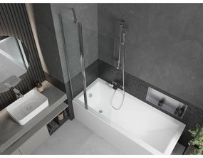 Mexen Flip, vanová zástěna 1-křídlová 80 x 150 cm, otočné křídlo, 6 mm čiré sklo, chromový profil, 894-080-101-01-00