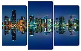 Vícedílný obraz Panorama Miami V Noci Nedostatek Nedostatek Přírodní plátno 120x80