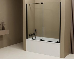 Polysan ROLLS BLACK vanová zástěna 120 x 150 cm posuvné černá čiré sklo BS-R120B