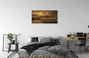 Obrazy na plátně mořská loď mraky 140x70 cm