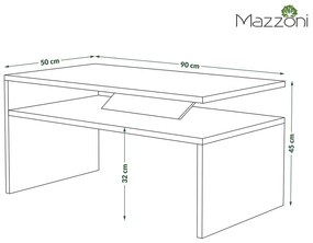 Casarredo Konferenční stolek PRIMA 90x50 cm bílá/černá
