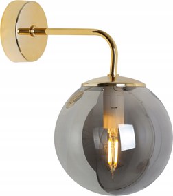 Nástěnná Lampa Zlatá Nástěnná Lampa Grafitová Skleněná Koule Loft Glamour E14