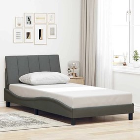 Rám postele bez matrace Hanko tmavě šedá 100 x 200 cm textil 3310371