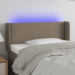 Čelo postele s LED taupe 93 x 16 x 78/88 cm textil