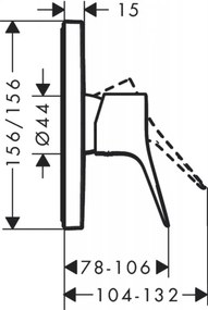 Hansgrohe Vivenis, sprchová baterie pod omítku, černá matná, 75615670