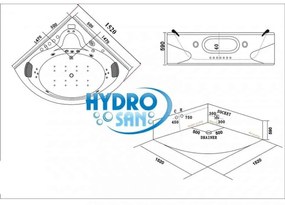 NIKIDO HydroMasážní vana TRYNIDAD 152x152x59 s ohřevem