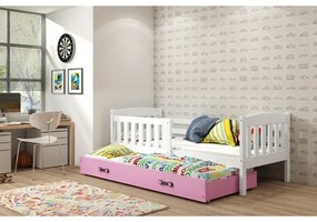 Dětská postel KUBUS s výsuvnou postelí 90x200 cm - bílá Bílá