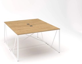 Psací stůl Dvoumístný Lenza PROX 138/80 Dekor stolové desky: dub Hamilton, Barva podnože: bílá