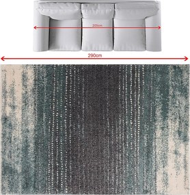 Koberec Modern modrozelený / tmavě šedý 200 × 290 cm