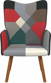 Relaxační křeslo patchwork textil 328195
