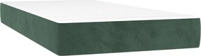vidaXL Box spring postel s matrací 100x200 cm samet [3142890] Barva: Tmavě zelená