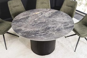 Kulatý jídelní stůl Parthenia 120 cm vzor šedý mramor