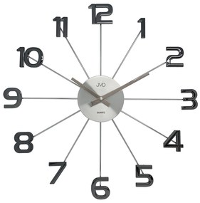Černé antracitové paprskovité kovové hodiny JVD HT072.4 s číslicemi