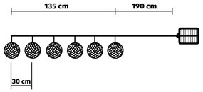 Garden King Solární světelný LED řetěz, 6 luceren, teplá bílá SL-1013