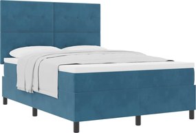 Postel s boxspringem s čelo Tmavě modrá 160 x 200 cm samet 3339846